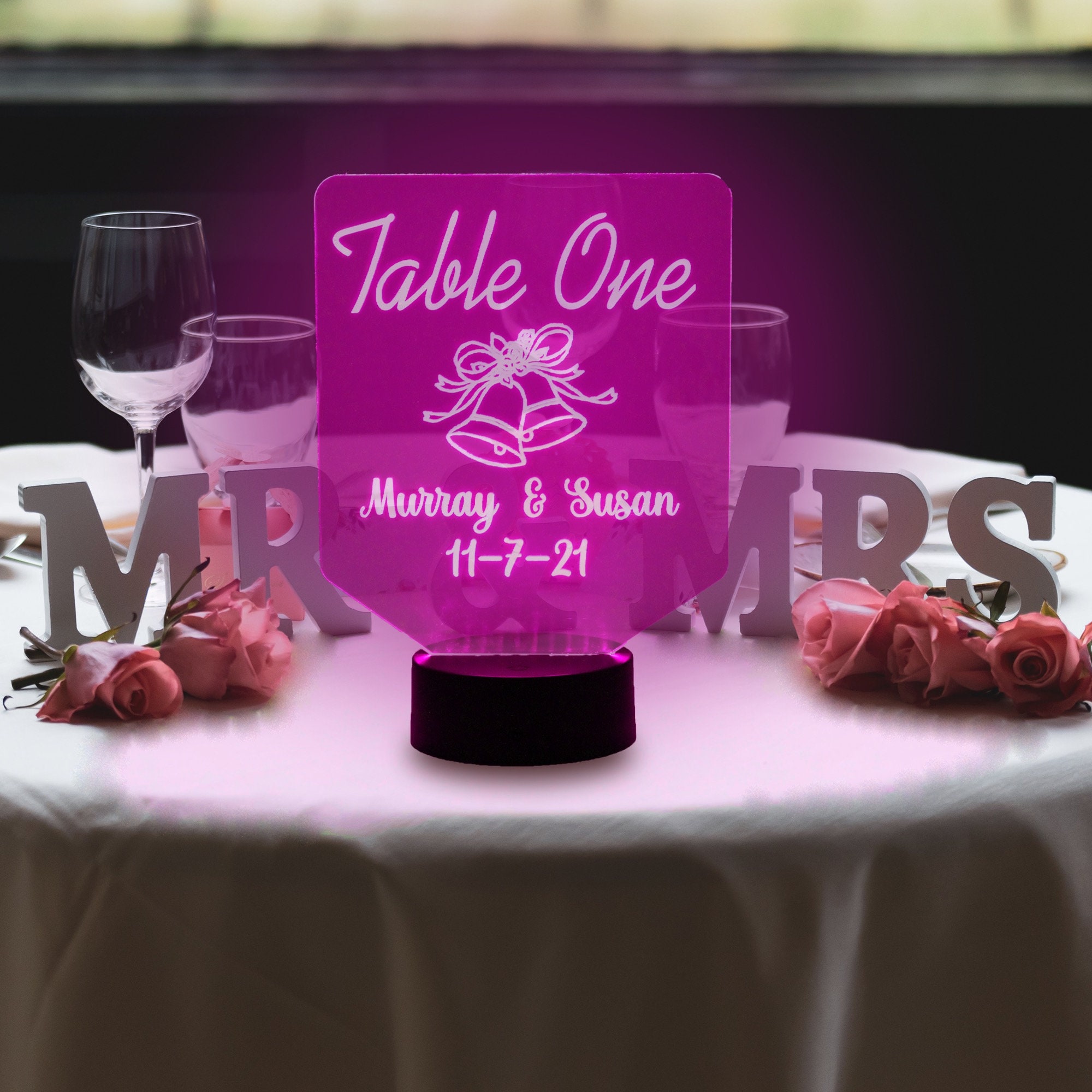 Custom Made LED Acrylic Light up Centerpieces Create Your - Etsy