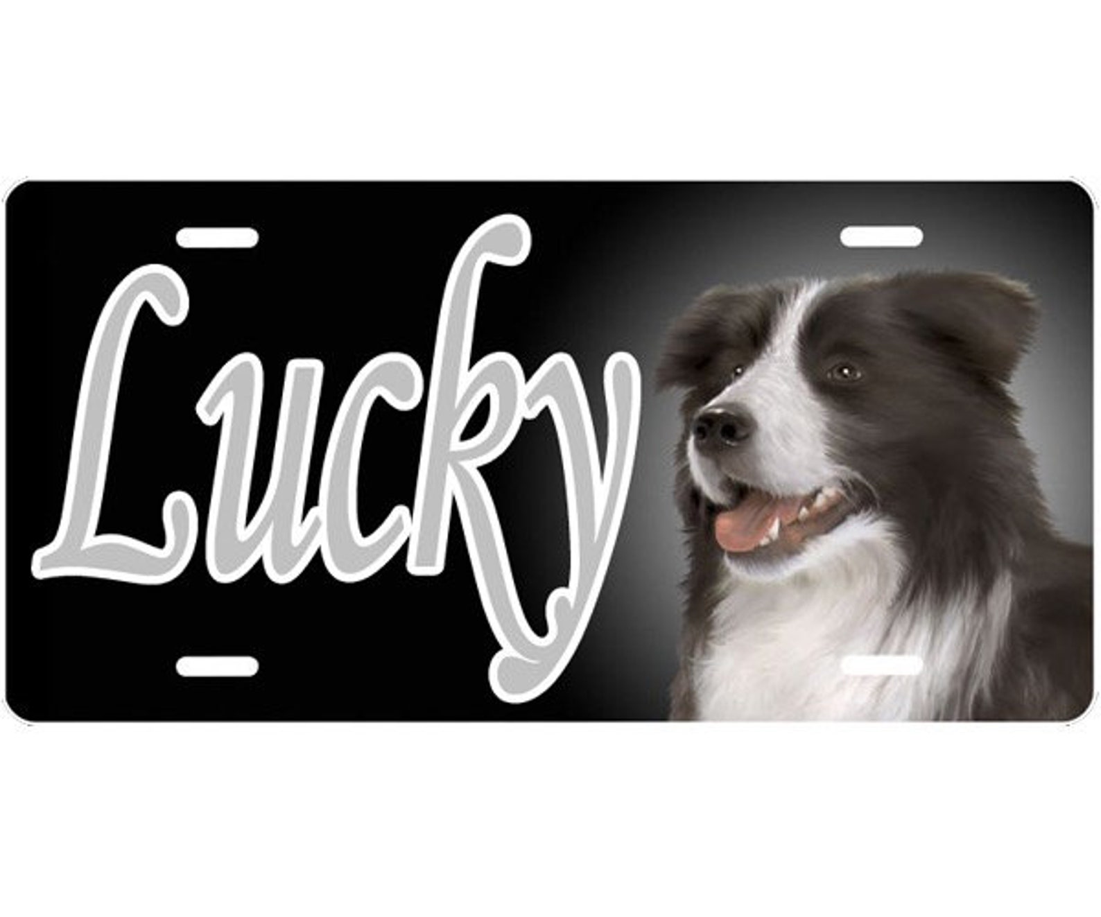 Border Collie Vanity Dog License Plate Auto Tag Create - Etsy