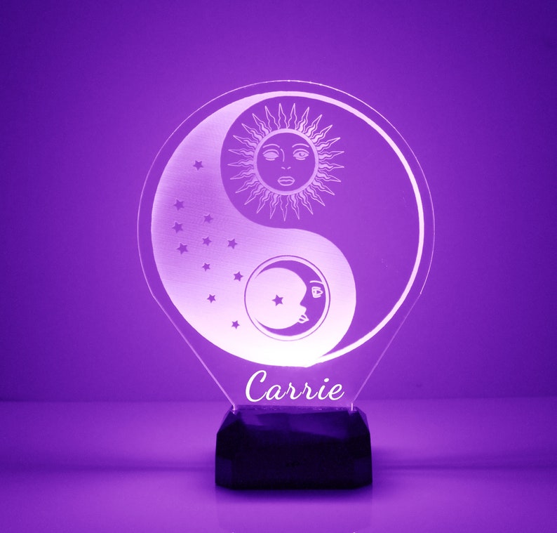 Yin Yang Night Light, Personalized Free, LED Night Lamp, With Remote ...