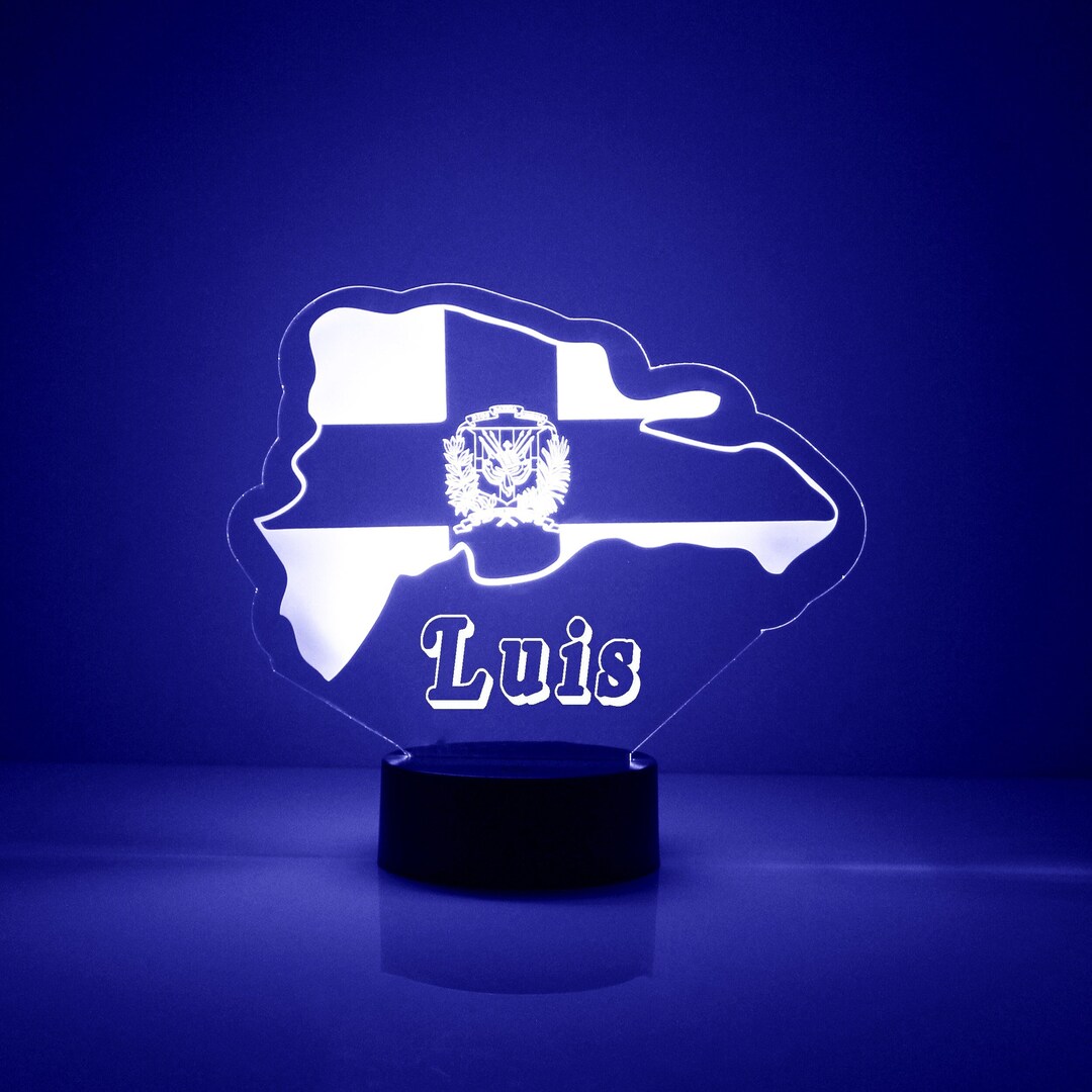 Dominican Republic Theme Decor, Personalized Free, LED Lamp, With ...