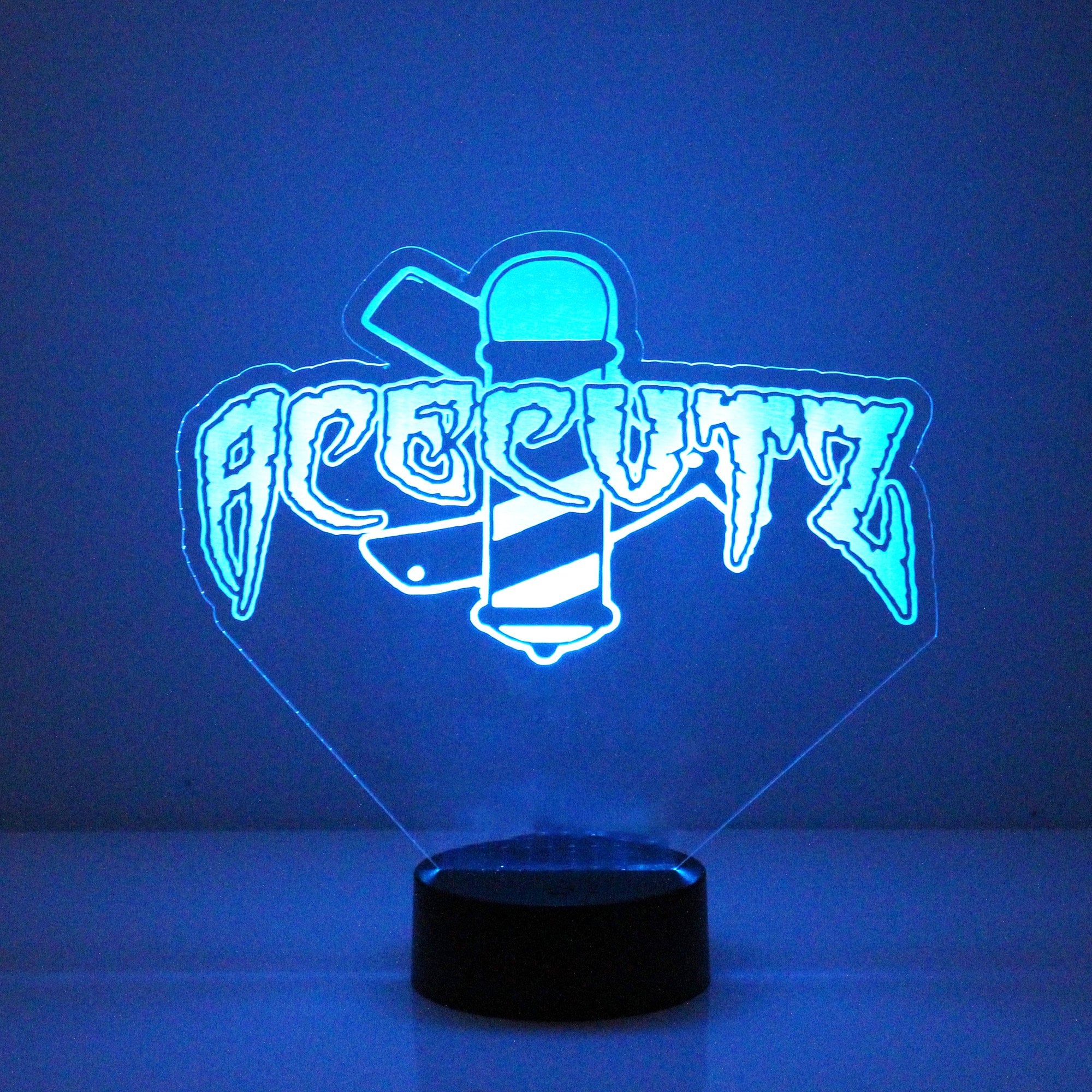 Custom Barber Shop Logo Light up Sign Personalized Free LED - Etsy