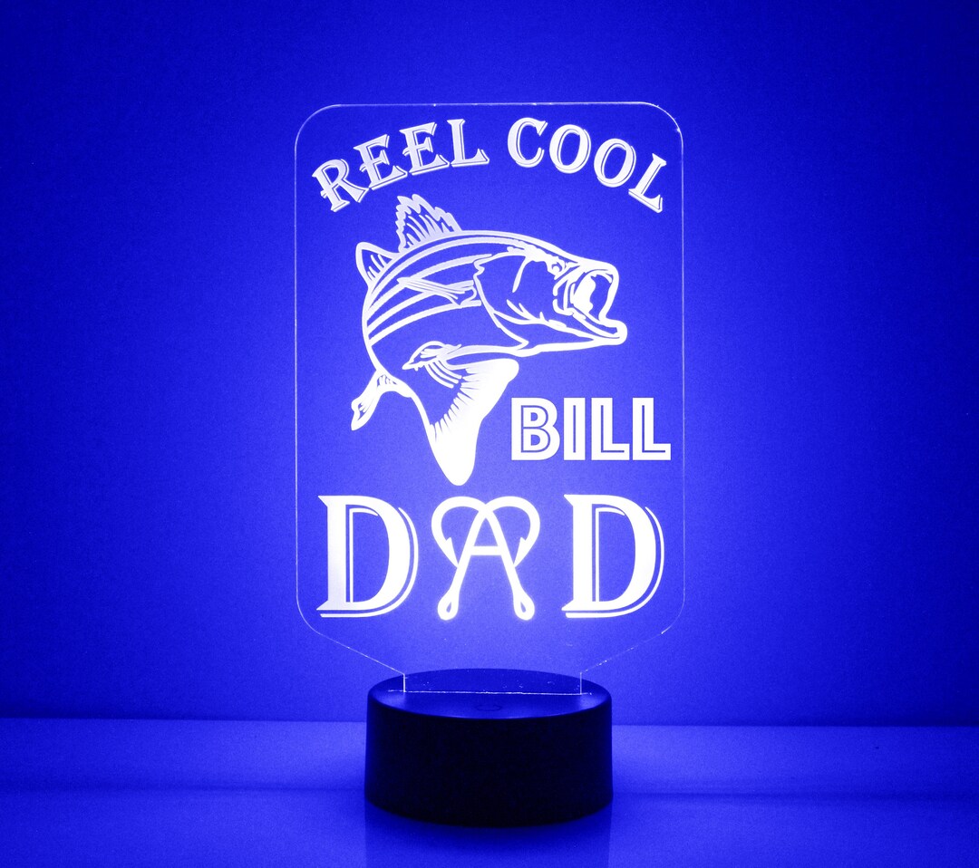 Fishing Theme Gift for Dad Night Light, Personalized Free, LED Night ...