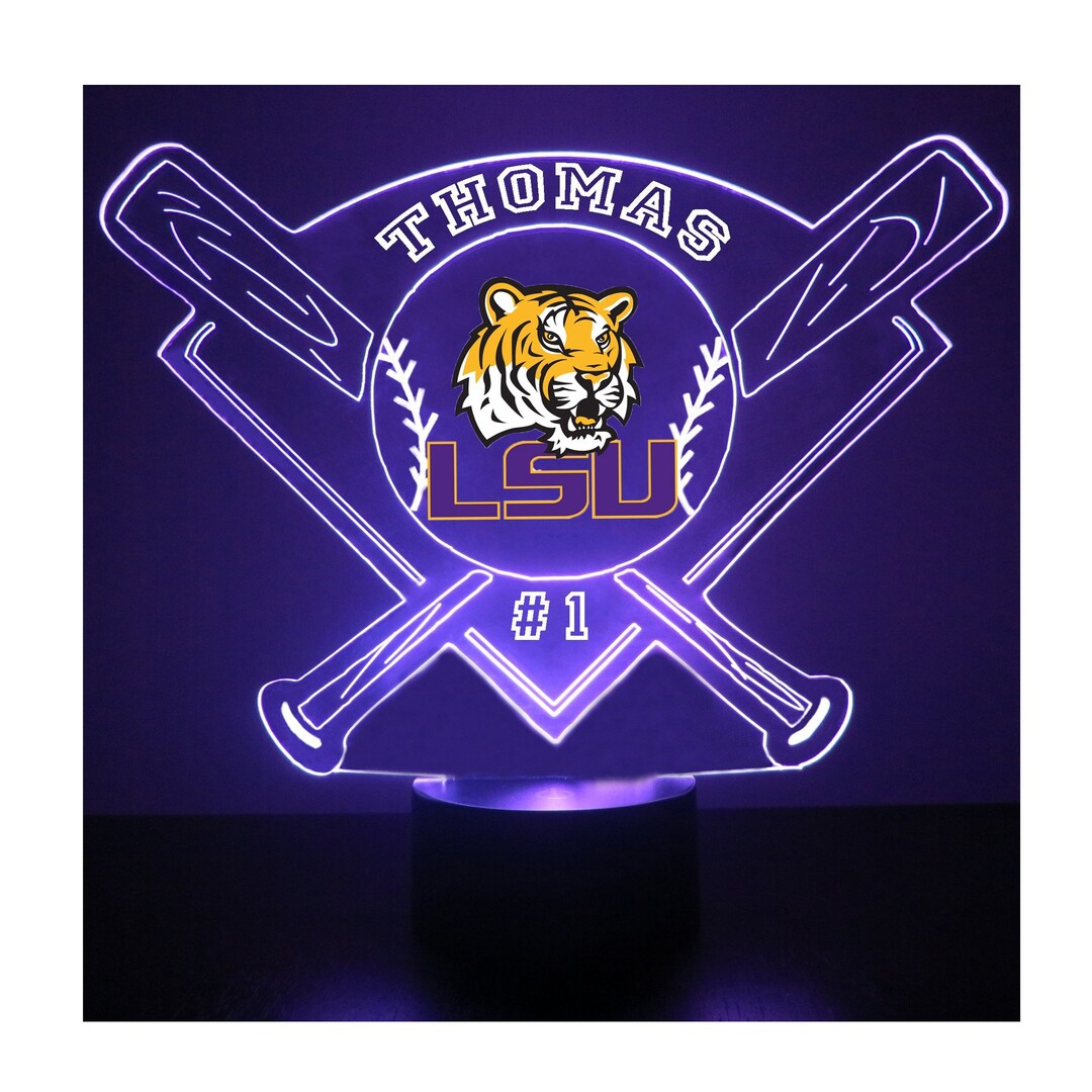 LSU Tigers, Personalized Sports Fan Lamp, College Baseball , Free ...