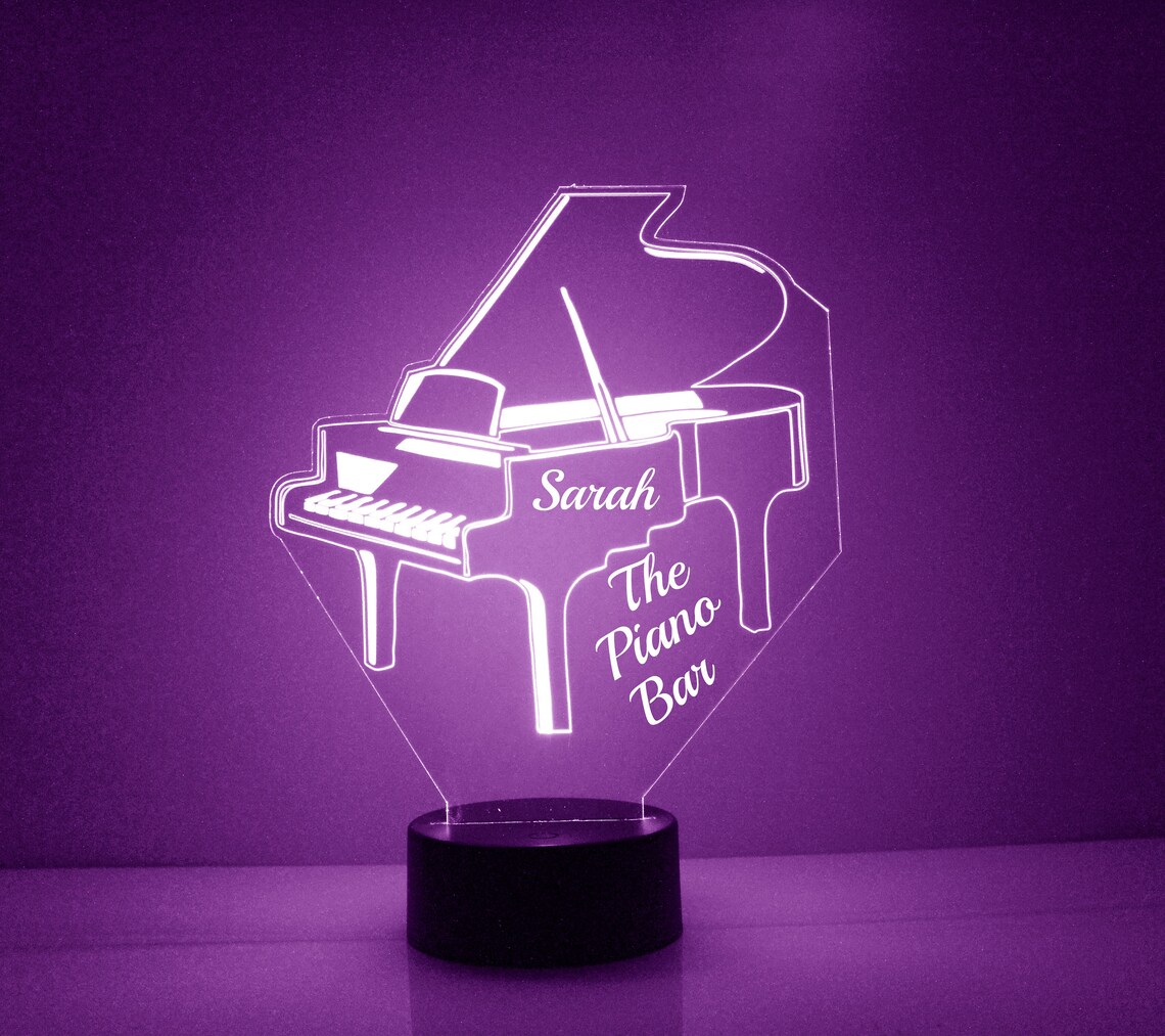 Piano Night Light, Personalized Free, LED Night Lamp, With Remote ...