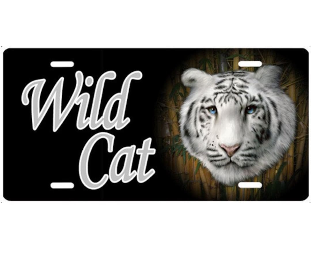 White Bengal Tiger Vanity License Plate - Auto Tag - Create Your Own ...