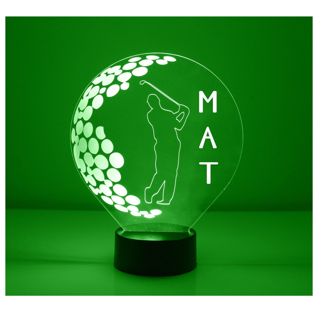Golfer Light Up, Personalized Free, LED Night Lamp, With Remote Control ...