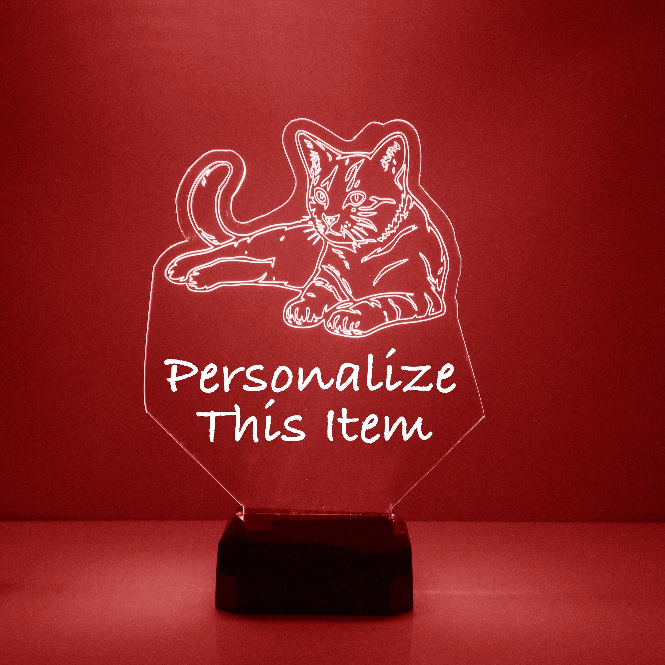 Cat Night Light Personalized Free LED Night Lamp With - Etsy