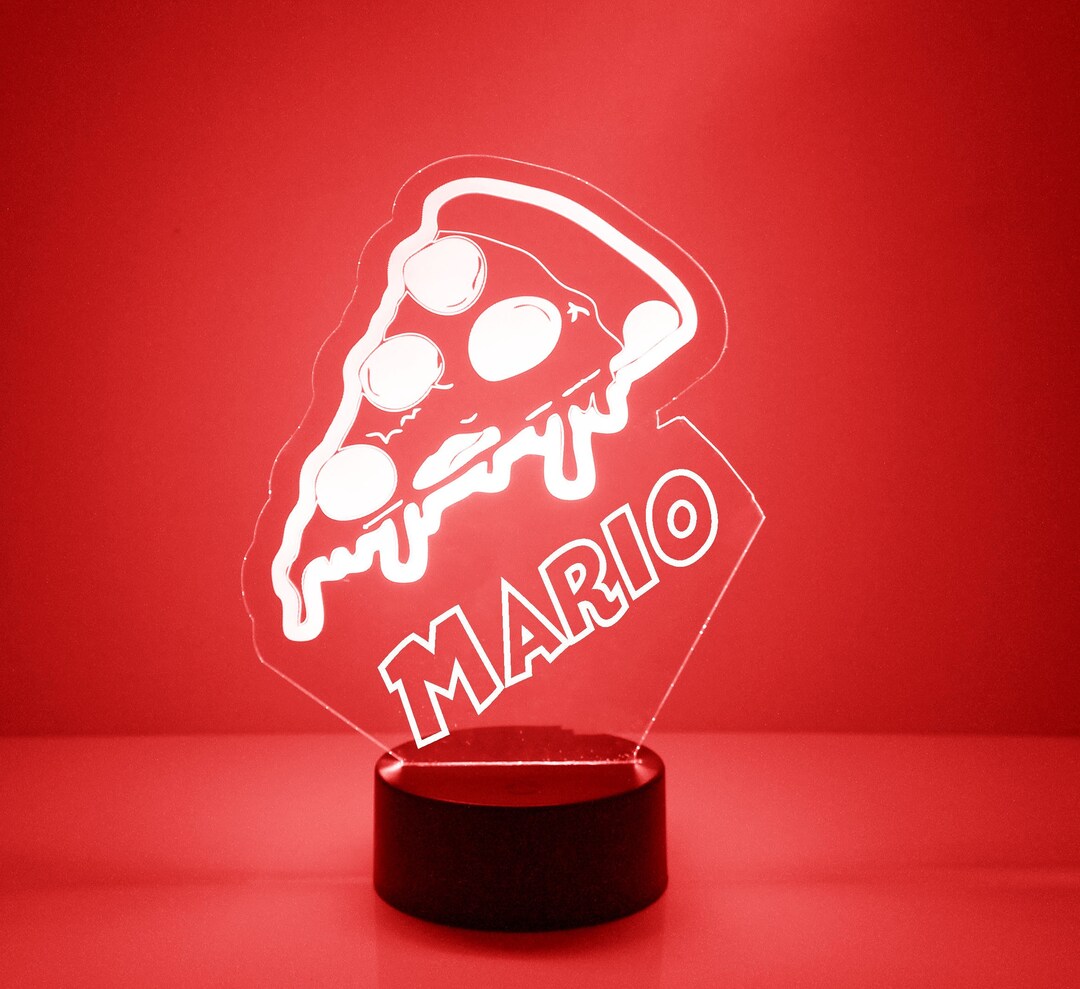 Pizza, Light up Sign, Personalized Free, LED Night Lamp, With Remote ...