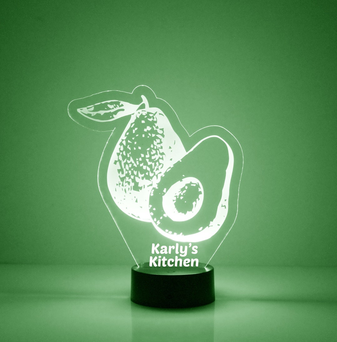 Light up Avocado, Personalized Free, LED Lamp, With Remote Control ...