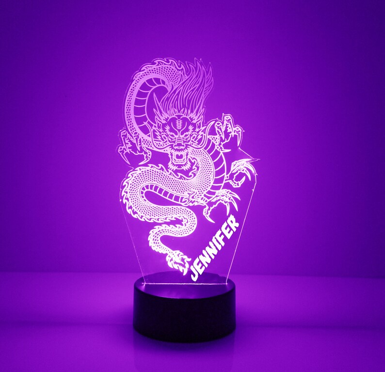 Dragon Night Light Personalized Free LED Night Lamp With - Etsy