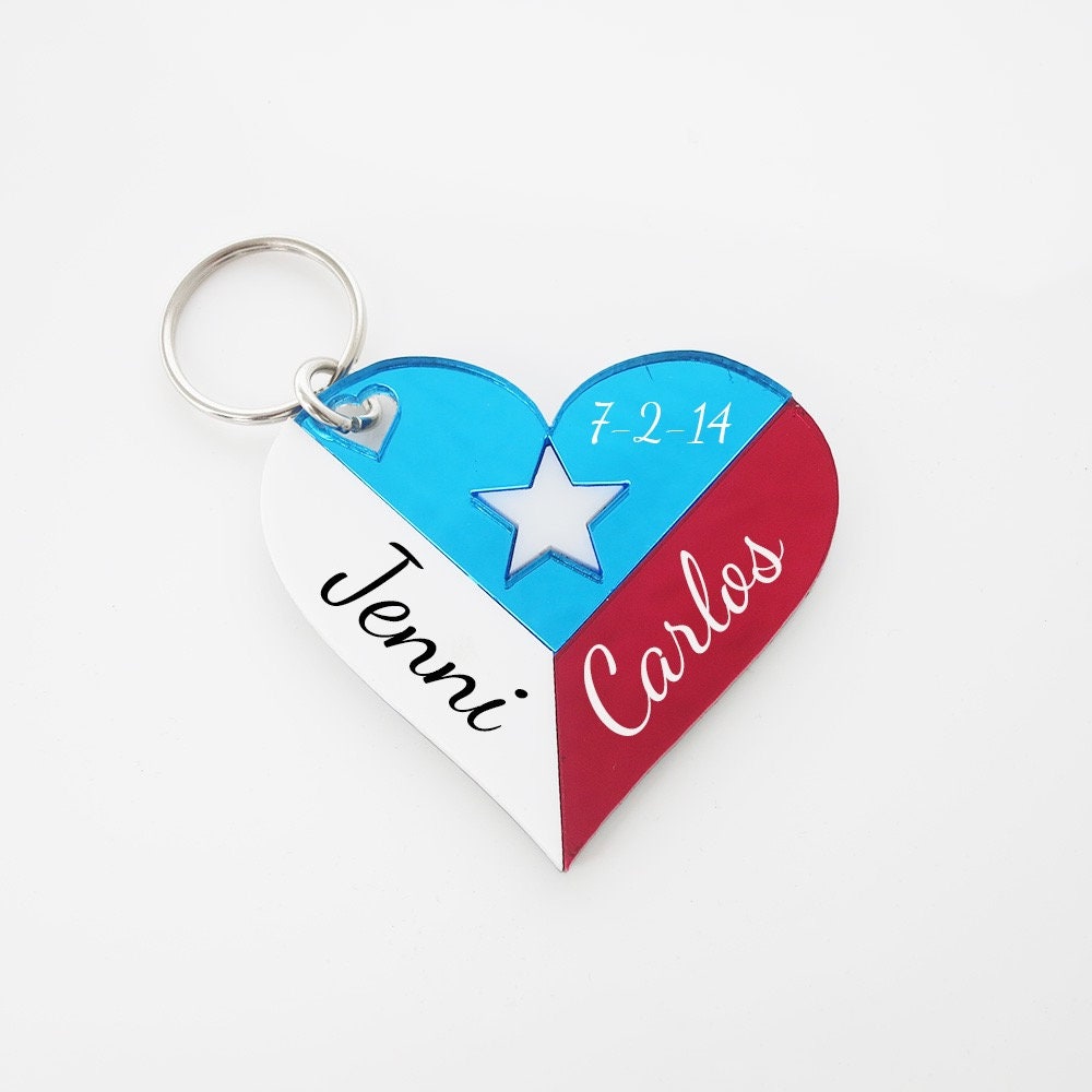Puerto Rico Flag Key Chain - Etsy