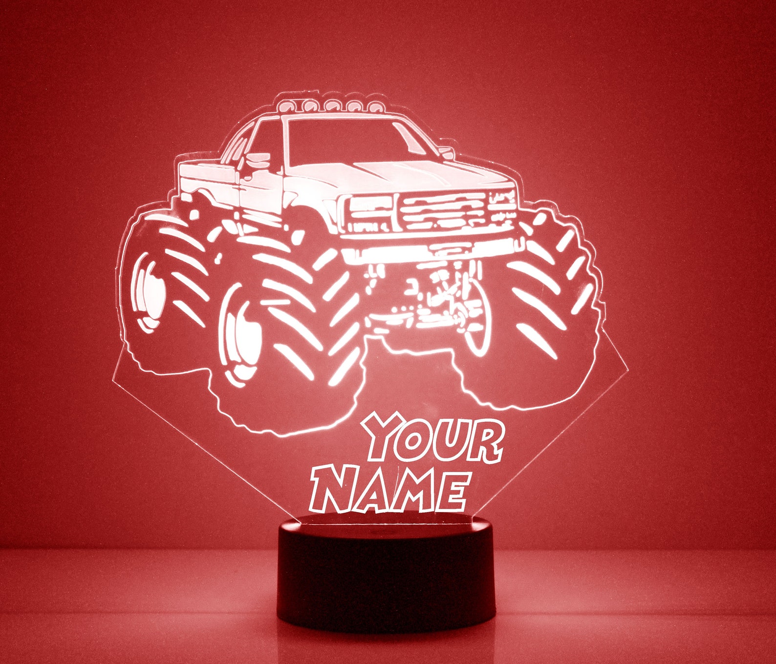 Monster Truck Night Light, Personalized Free, LED Night Lamp, With ...