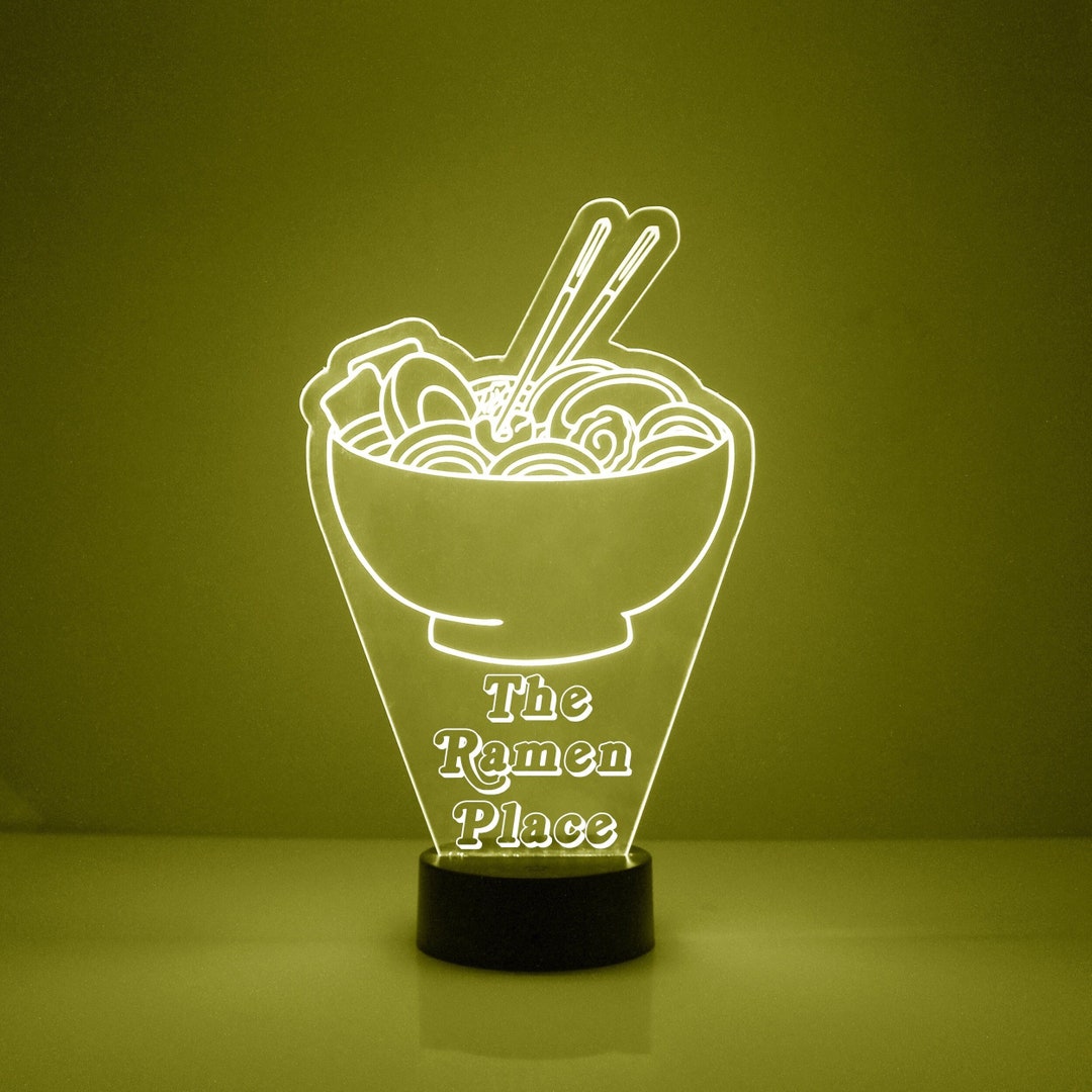 Light up Ramen Noodle Sign, Personalized Free, LED Lamp, With Remote ...
