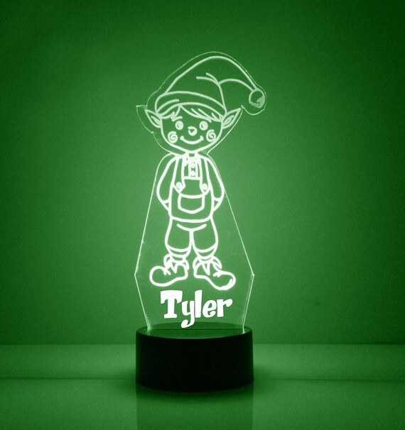 Cute Christmas Elf Night Light Personalized Free LED Night | Etsy