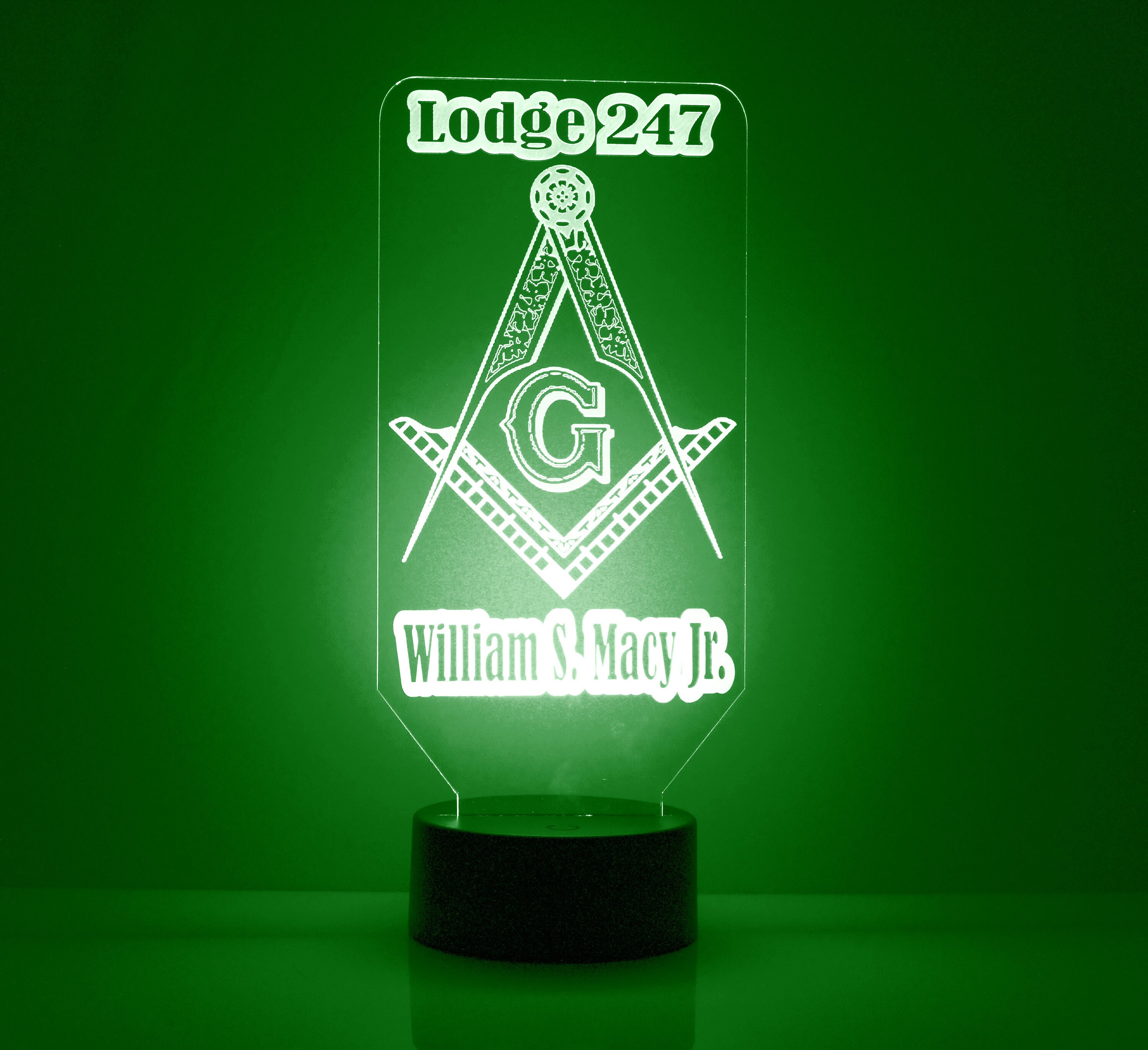 Masonic Symbol Night Light, Personalized Free, LED Night Lamp, With ...
