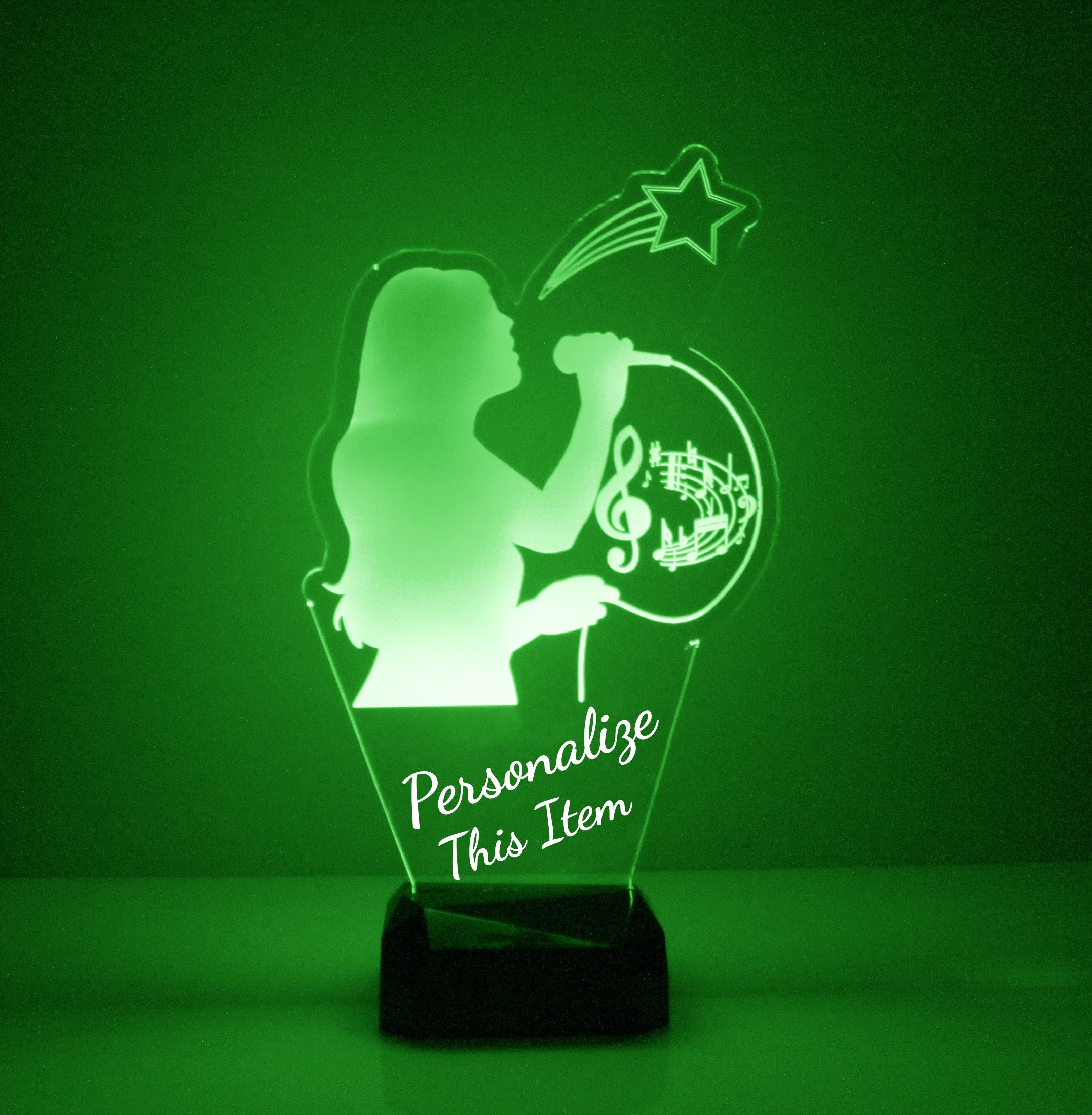 Musician Girl Singer Night Light Personalized Free LED - Etsy