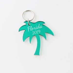 Personalized Palm Tree Key Chain, Engraved With Name - Etsy