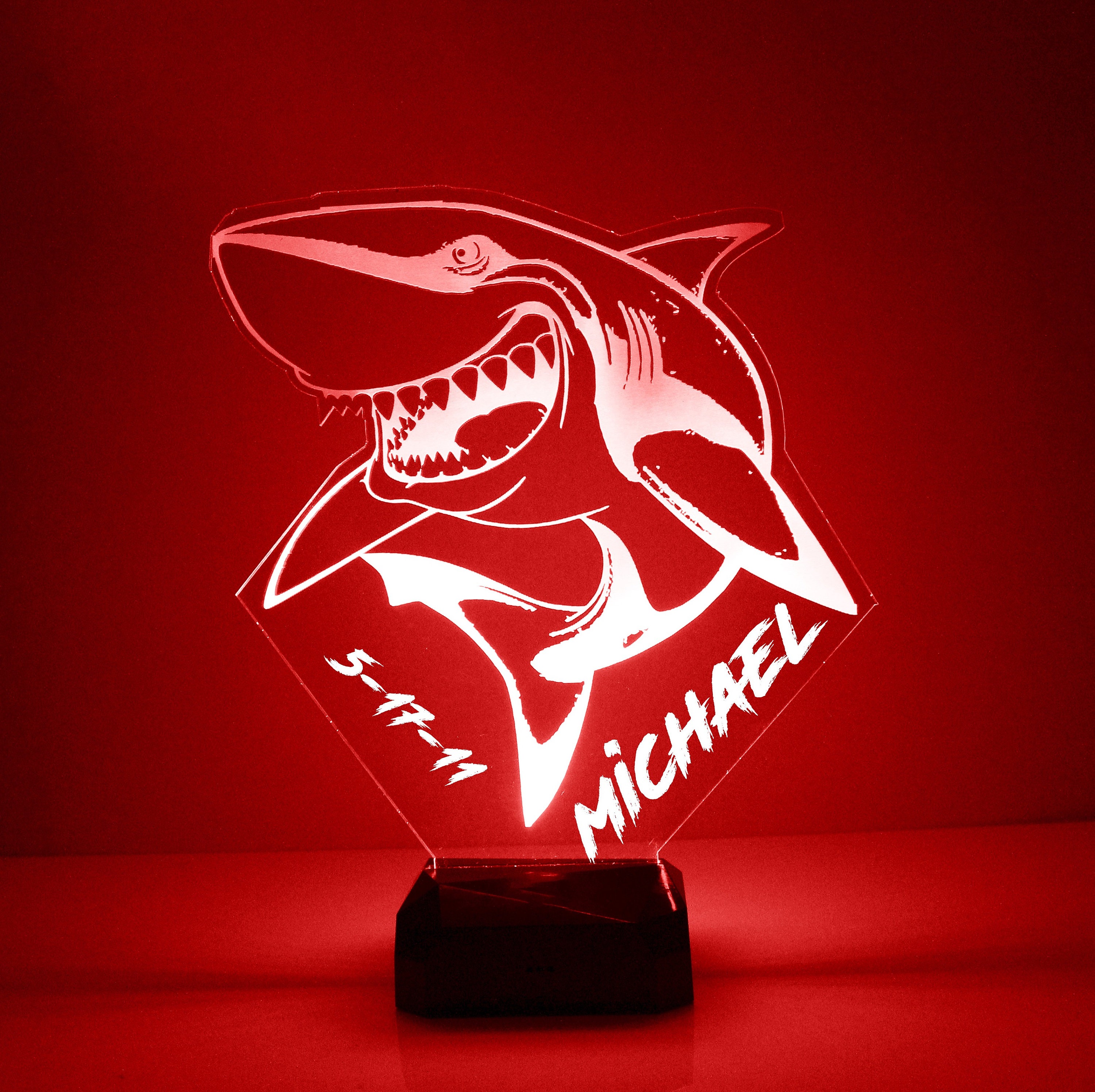 Shark Night Light Personalized Free LED Night Lamp With - Etsy