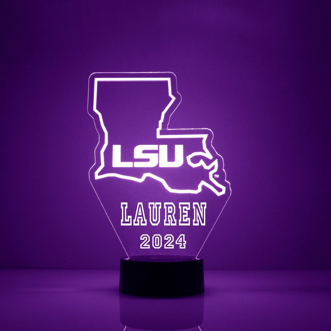 LSU Tigers School Logo, Personalized Sports Fan Lamp, Free Engraving ...
