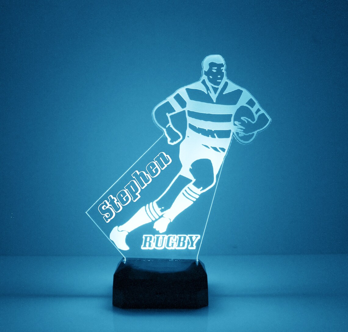 Rugby Player Night Light Personalized Free LED Night Lamp - Etsy