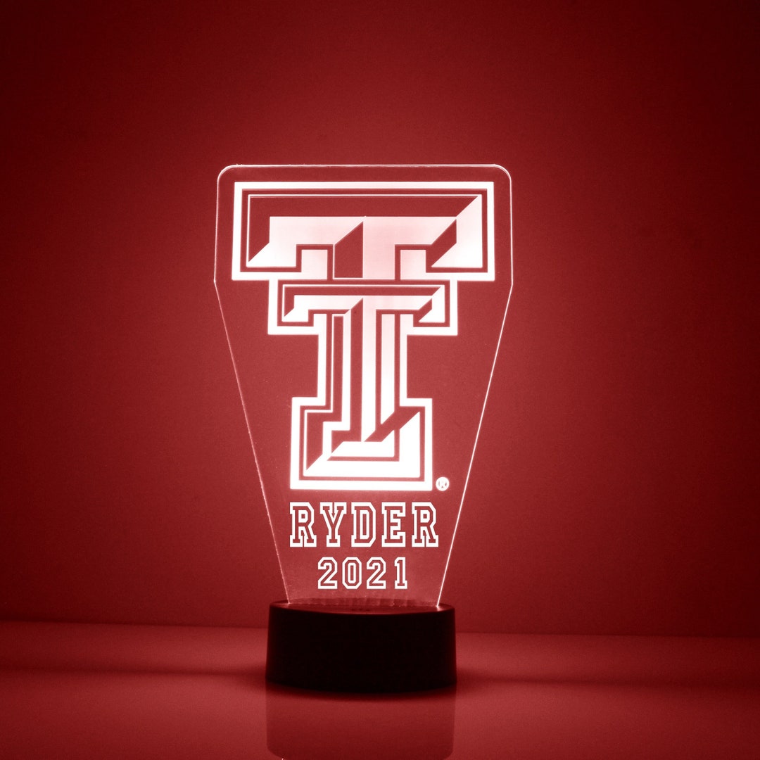 Texas Tech Red Raiders, Personalized Sports Fan Lamp, School Logo ...