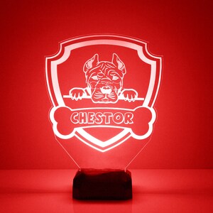 Light up Dog Sign, Personalized Free, LED Night Lamp, With Remote ...