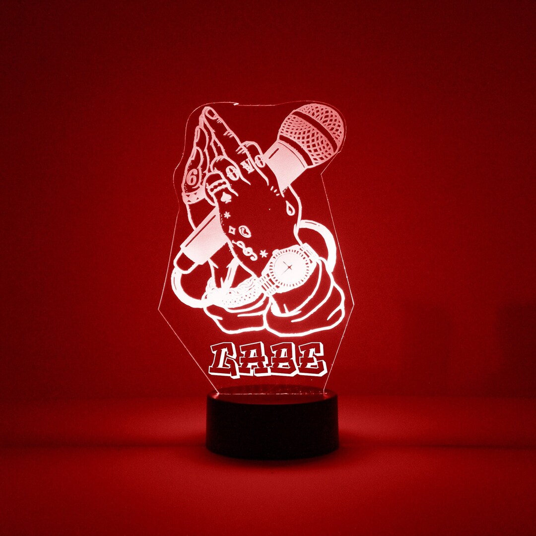 DJ - MC - Rapper's Microphone Night Light, Personalized Free, LED Night ...