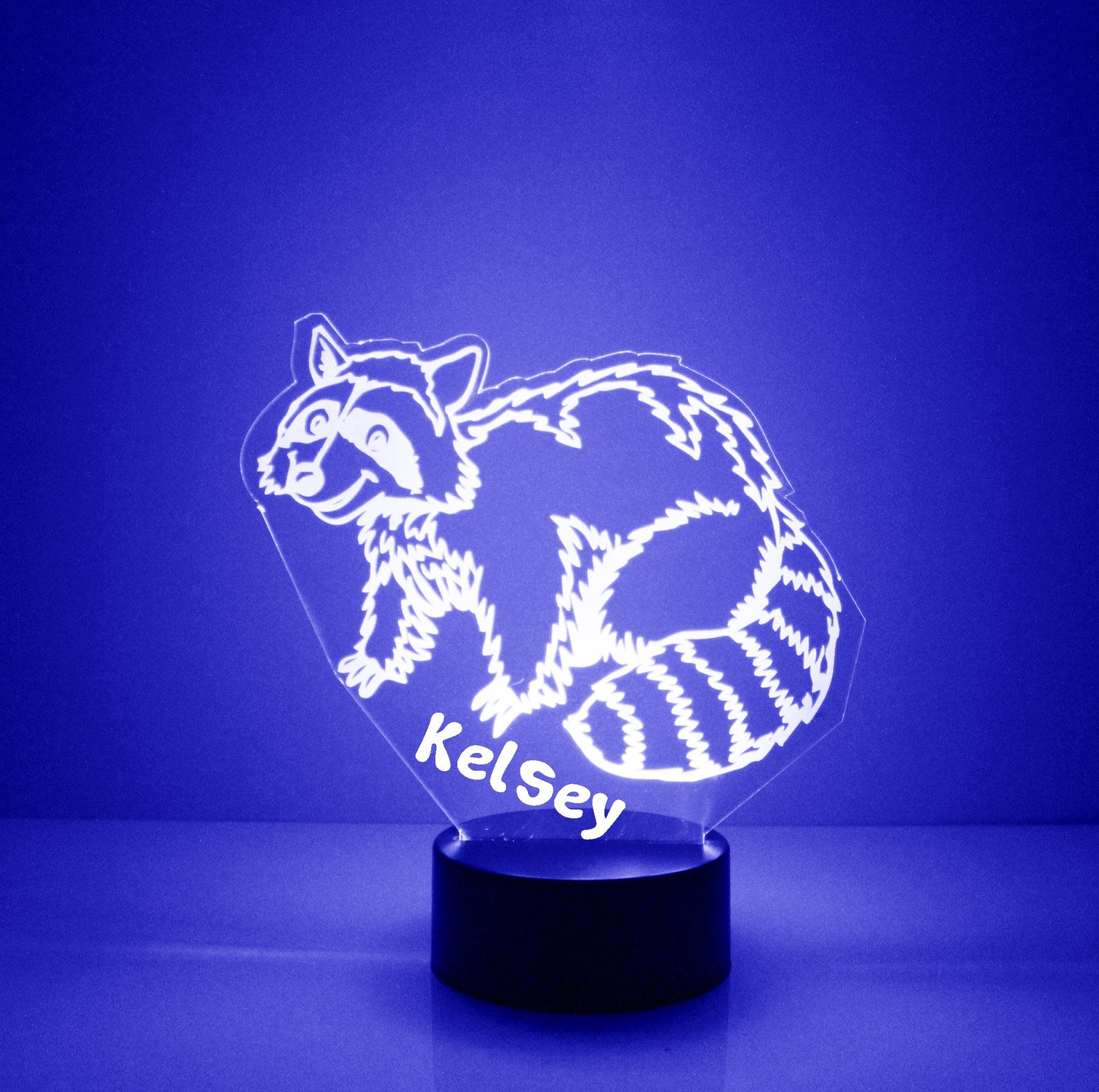 Raccoon Night Light Personalized Free LED Night Lamp With - Etsy