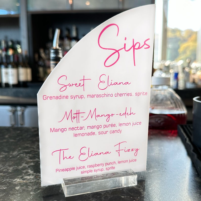 Custom Bar Menu Bar Bat Mitzvah Event Décor UV Printed - Etsy