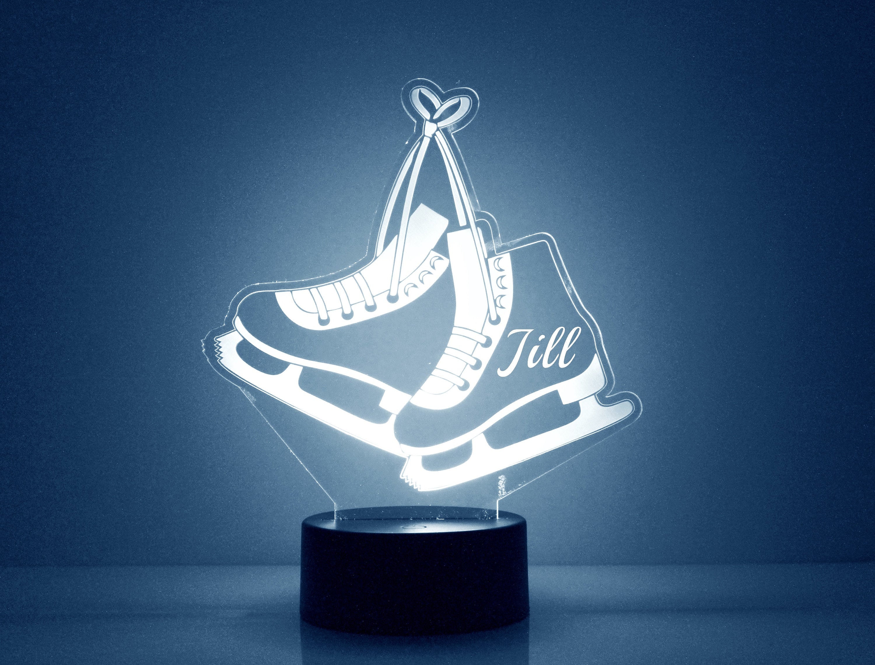 Ice Skates Night Light Personalized Free LED Night Lamp - Etsy