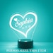 Heart Shape Night Light, Personalized Free, LED Night Lamp, With Remote ...