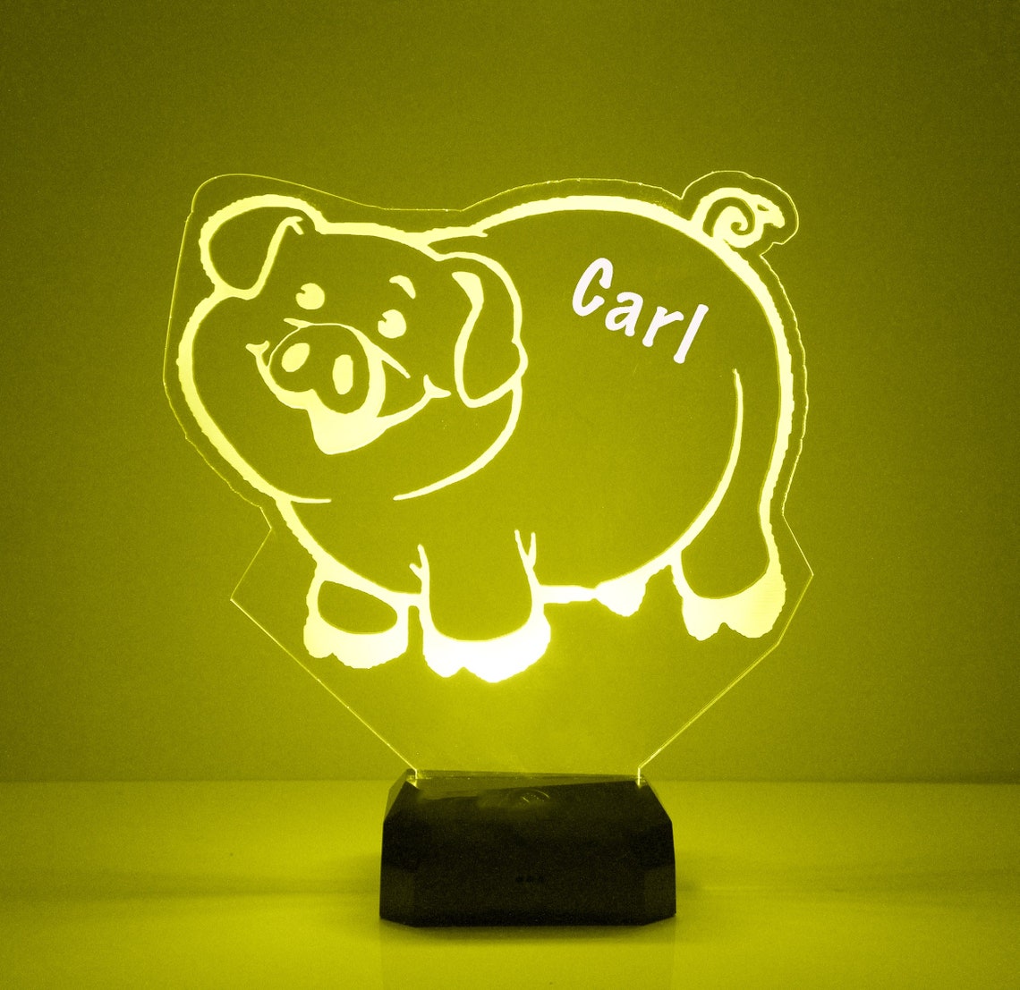 Pig Night Light, Personalized Free, LED Night Lamp, With Remote Control ...