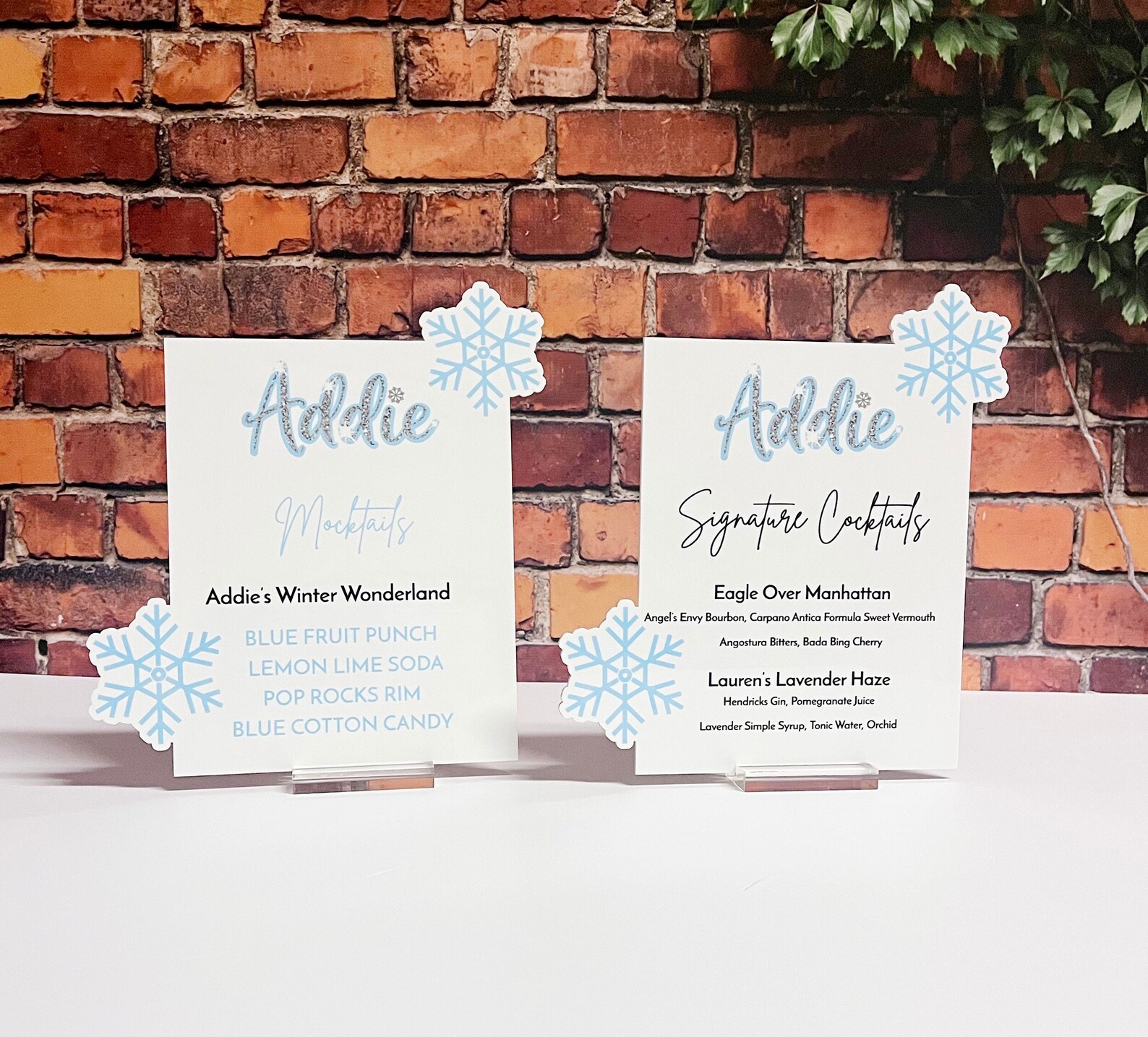 Custom Bar Menu, Bar Bat Mitzvah Event Décor, UV Printed Acrylic Menu ...