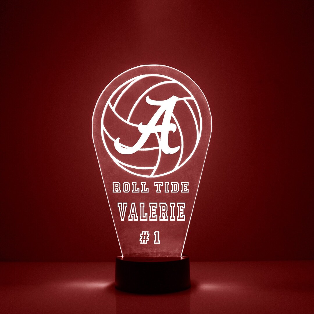 Alabama Crimson Tide Volleyball, Personalized Sports Fan Lamp, Engraved ...