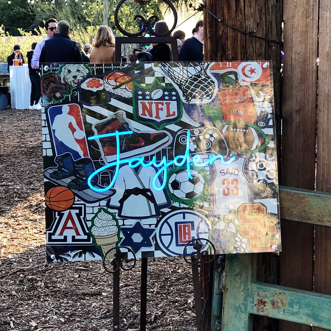 LED Neon Glow Bar/bat Mitzvah Sign in Board, Custom Neon Sign, Superior ...