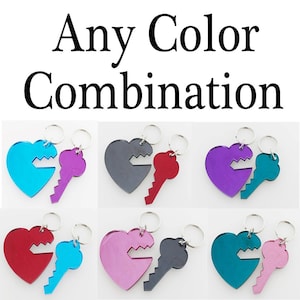 Personalized Heart Key Chain - Engraved Acrylic Heart and Keychain Set ...