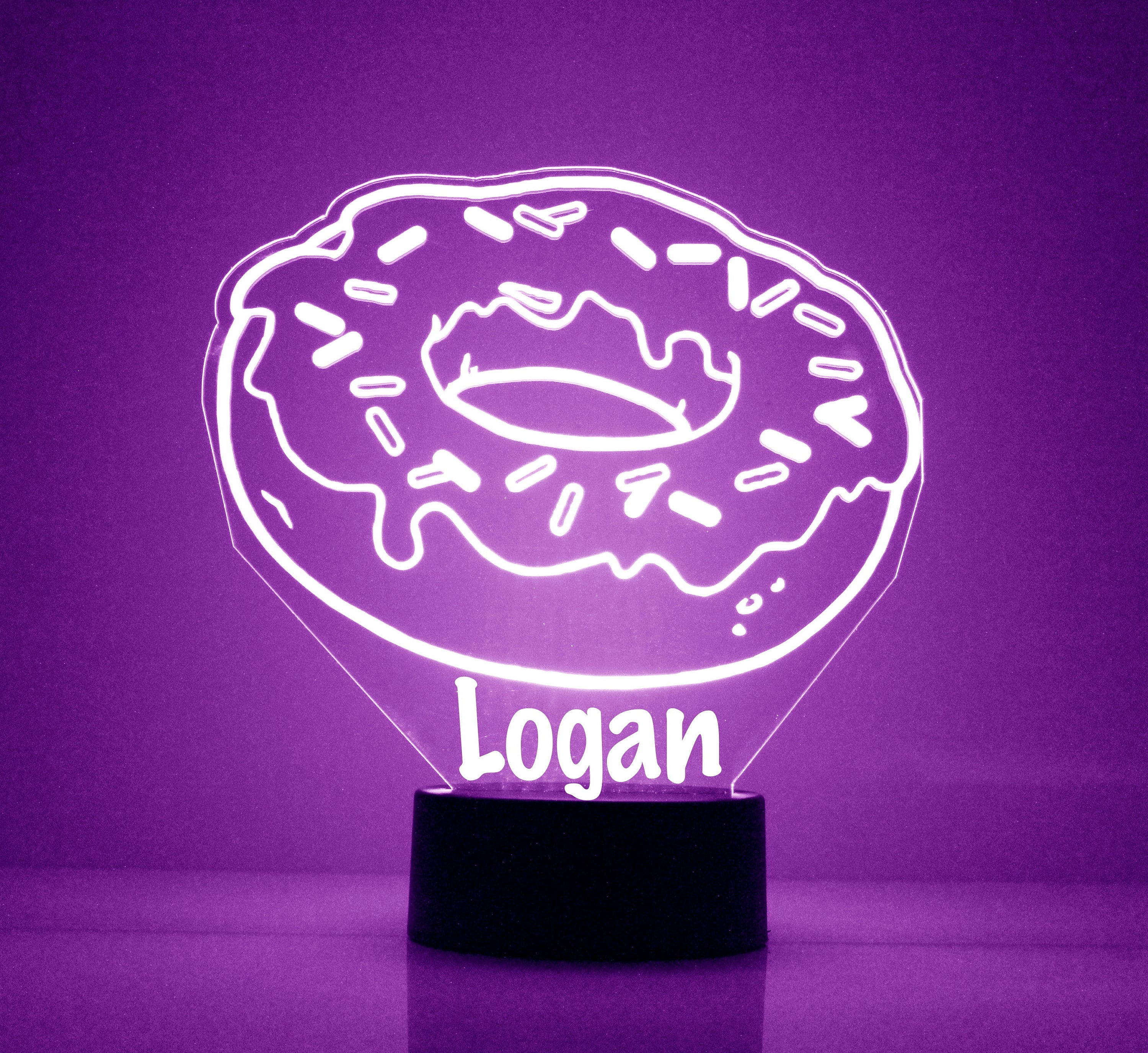 Donut Night Light Personalized Free LED Night Lamp With - Etsy