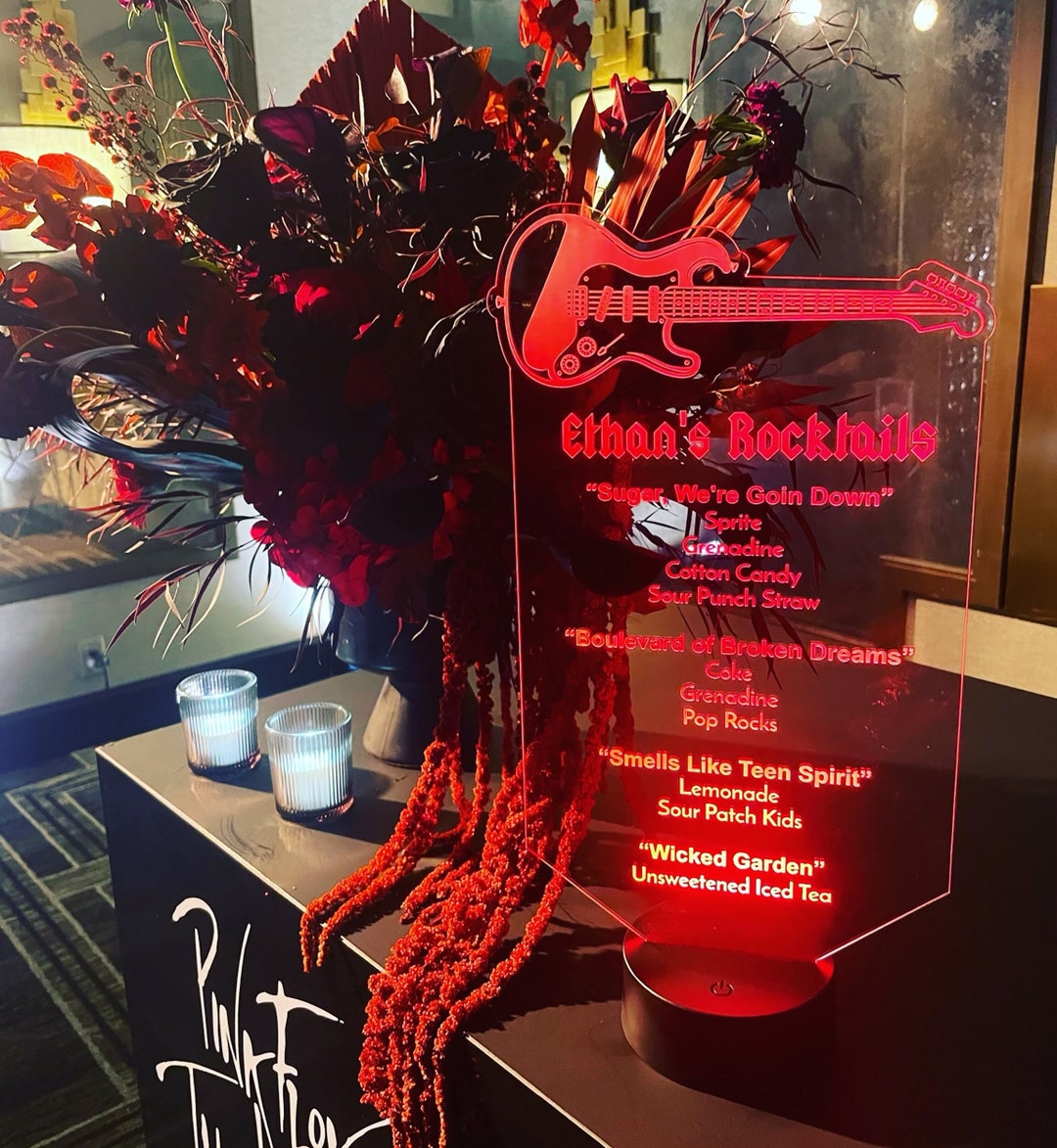 Light up Menu's, Bar Sign's, Table Number's - Sweet 16, Birthday, Bar ...