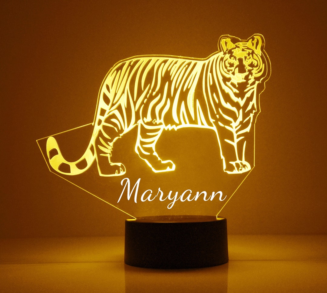 Tiger Night Light, Personalized Free, LED Night Lamp, With Remote ...