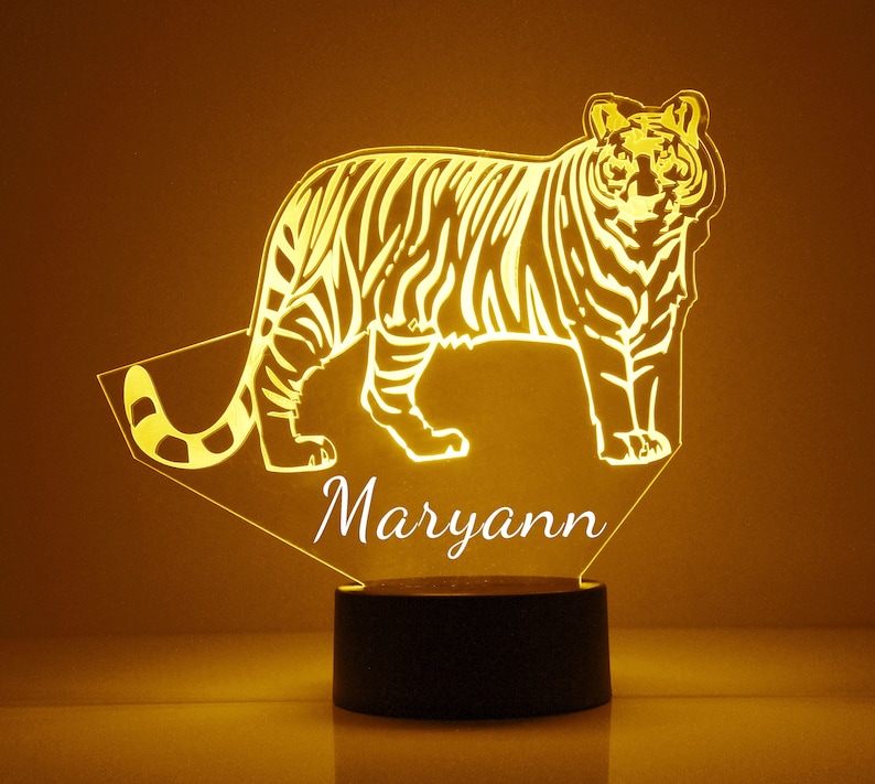 Tiger Night Light Personalized Free LED Night Lamp With - Etsy