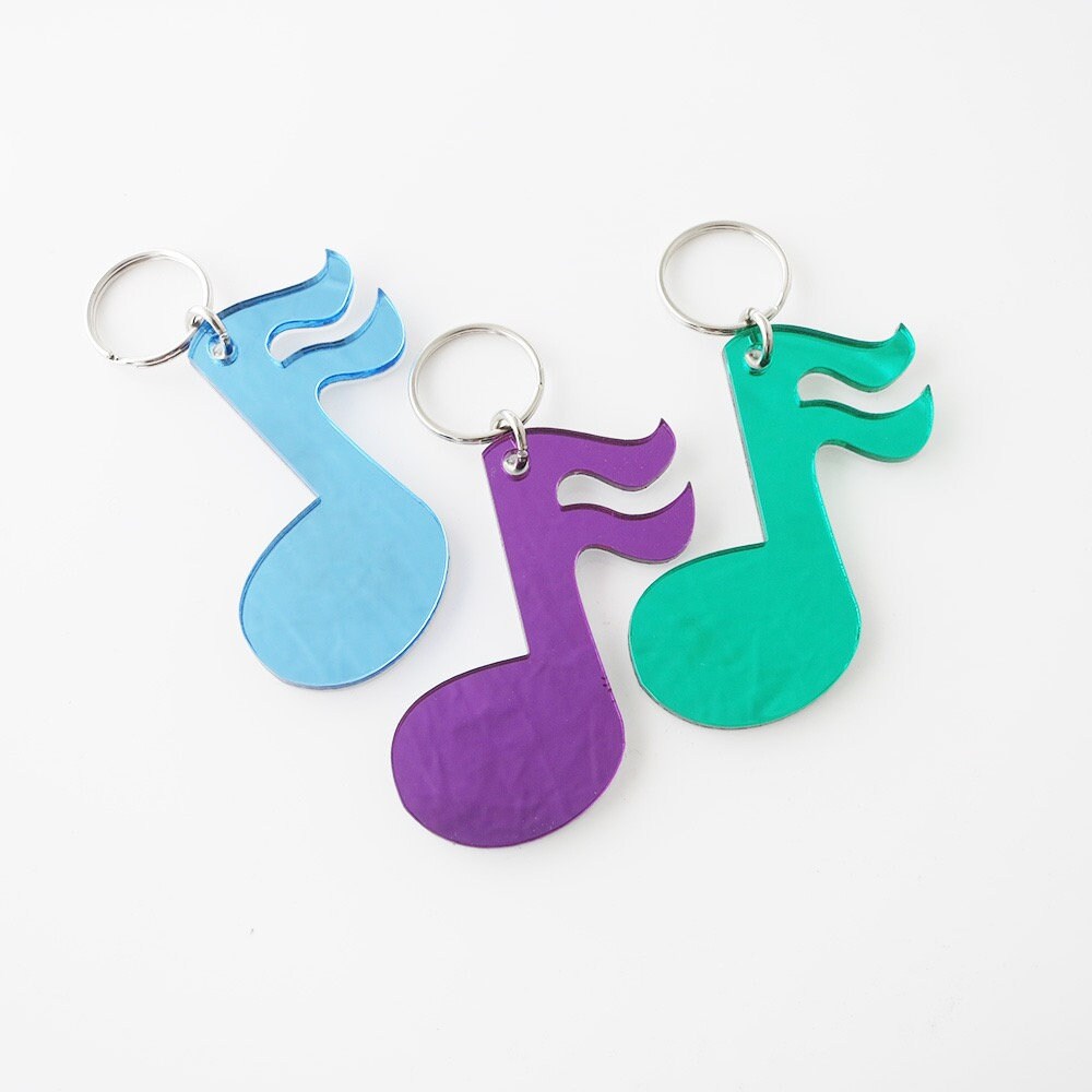 Personalized Music Note Key Chain Engraved With Name | Etsy