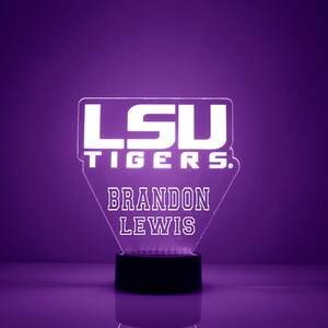 LSU Tigers School Logo, Personalized Sports Fan Lamp, Free Engraving ...