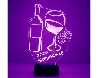 Martini Glass Bar Light Personalized Free LED Night Lamp | Etsy