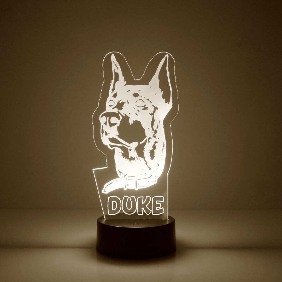 German Shepard, Dog Night Light, Personalized Free, LED Night Lamp ...