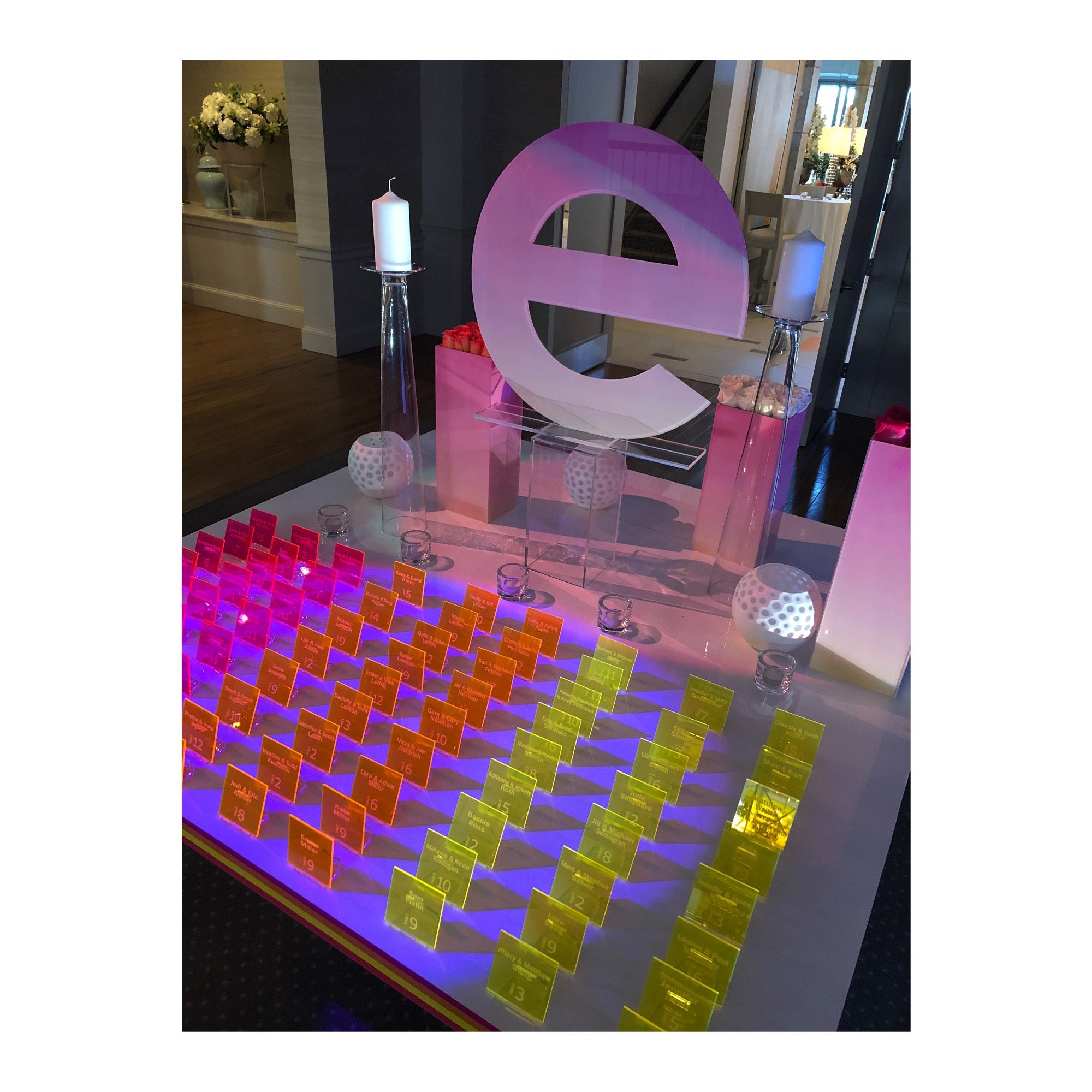 Personalized Neon Glow Acrylic Place Cards Escort Cards - Etsy
