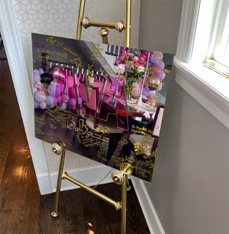 Custom Made Bar/bat Mitzvah/ Wedding/ Party Mirrored Acrylic Sign in ...