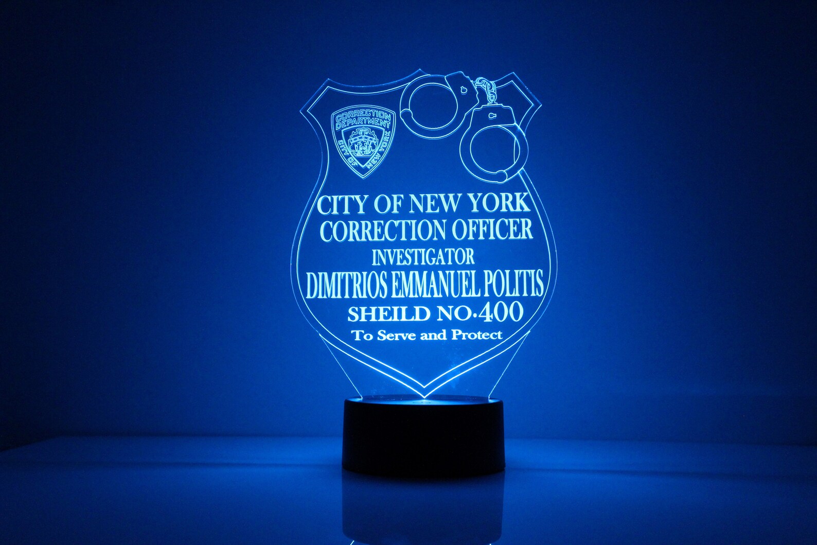 Police Department Night Light Personalized Free LED Night | Etsy