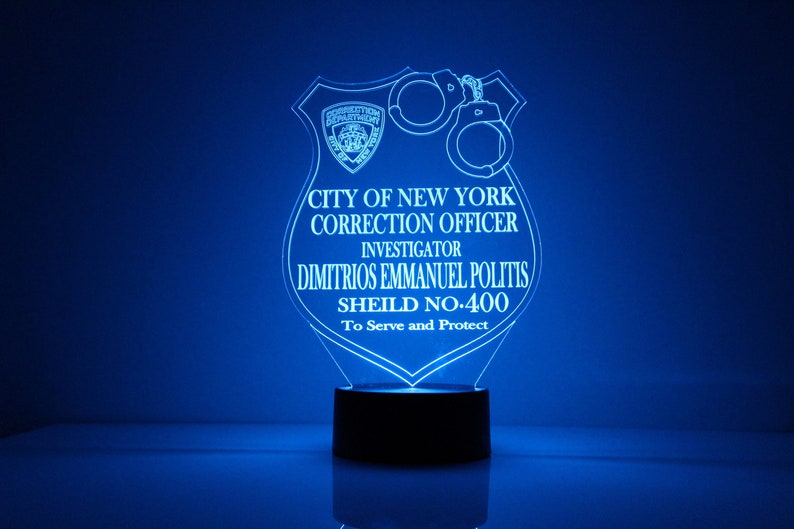 Police Department Night Light, Personalized Free, LED Night Lamp, With ...