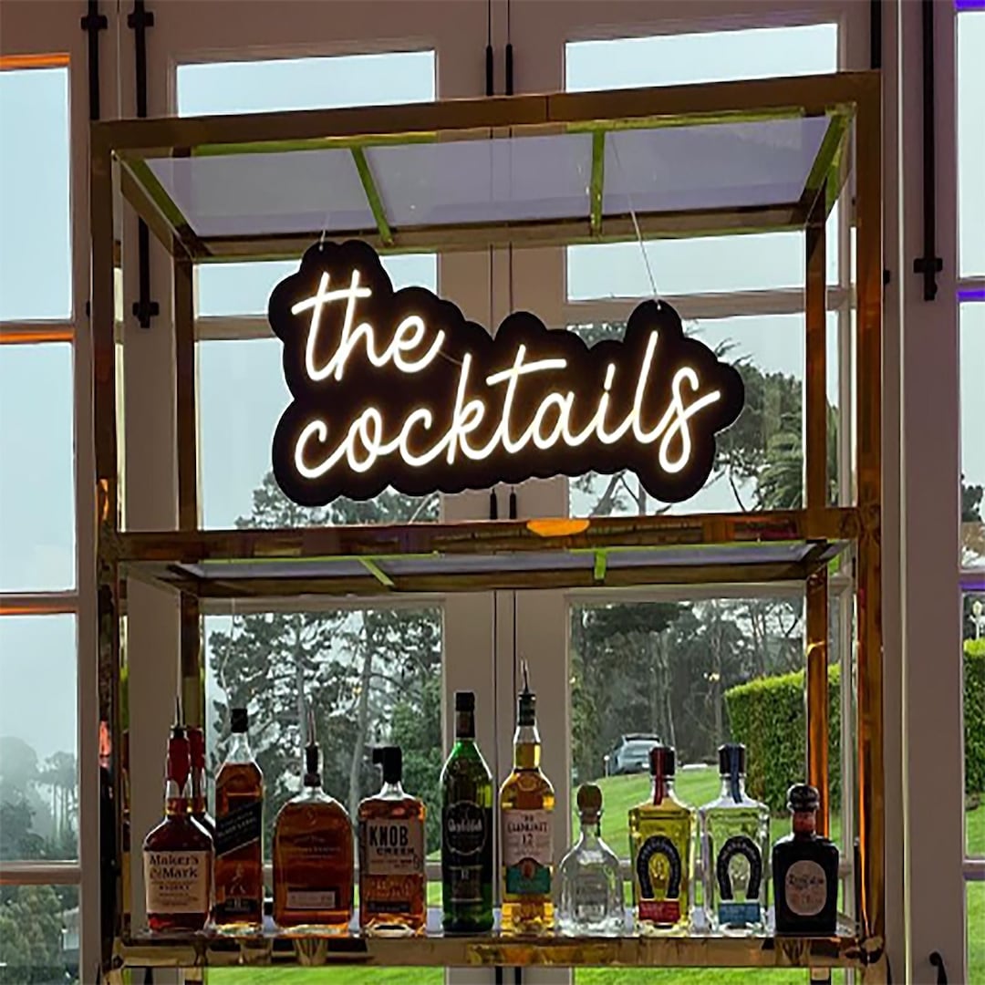 LED Neon Glow Cocktails/mocktails Bar Sign, Custom Neon Sign, Superior ...