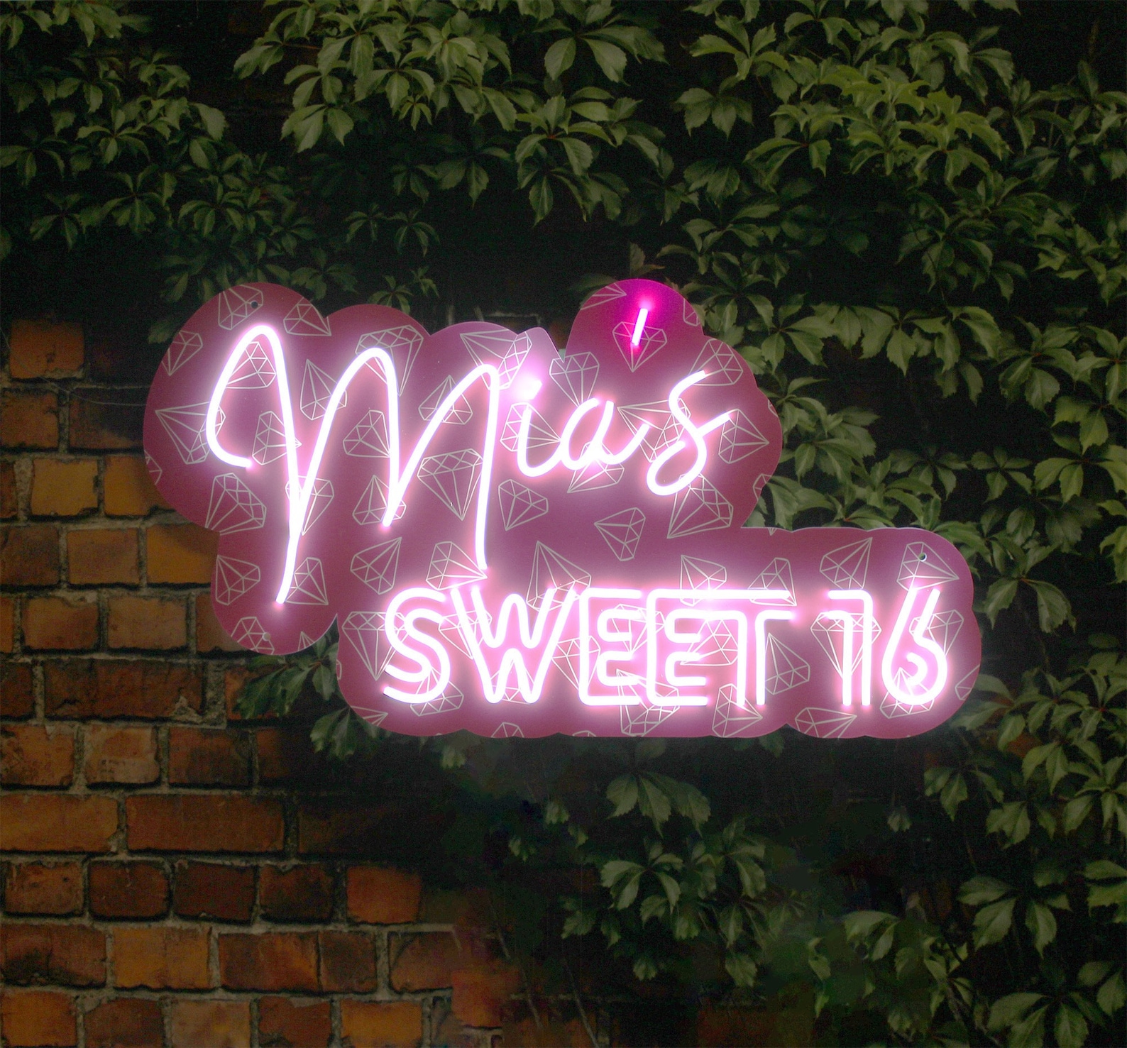 Custom Made Neon Glow Wall Art Create Your Own Sweet 16 - Etsy